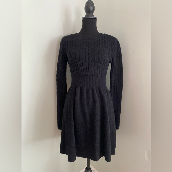 Lulus | Dresses | Lulus Comfortable Aura Black Cable Knit Skater ...